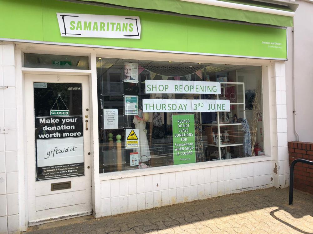 Samaritans charity shop to reopen